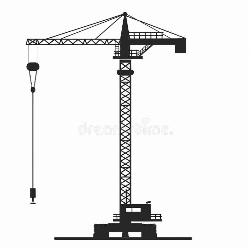 Construction Crane Design Transparent Background Stock Illustration ...