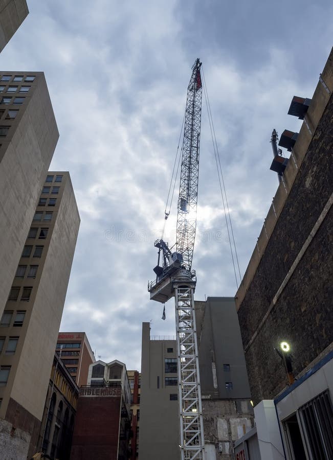 Construction Crane Erected Tall Buildings Stock Photos - Free & Royalty ...