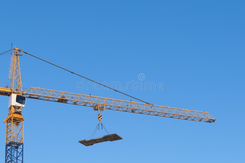 Construction Crane Hanging Load Stock Image - Image of industry ...