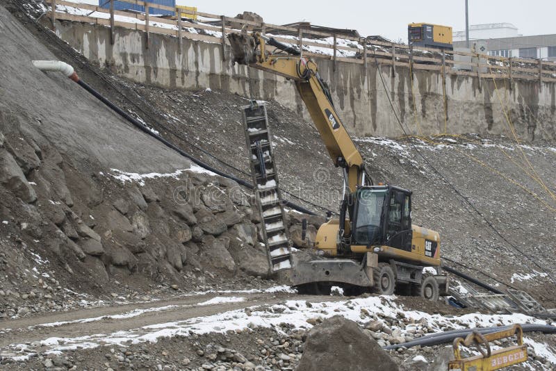 Construction Crane with Heavy Load Stock Photo - Image of ...