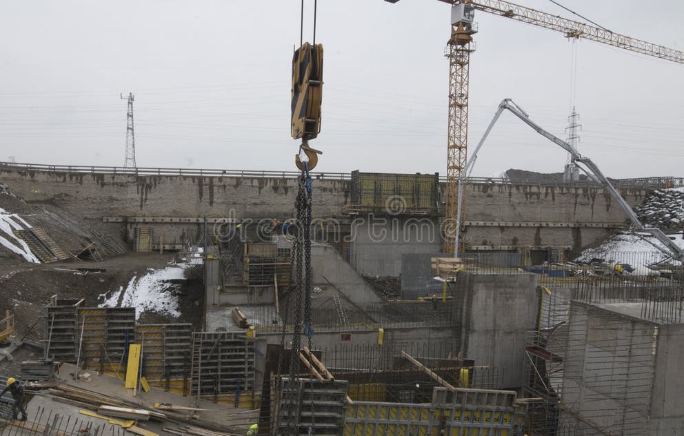 Construction Crane with Heavy Load Editorial Image - Image of ...