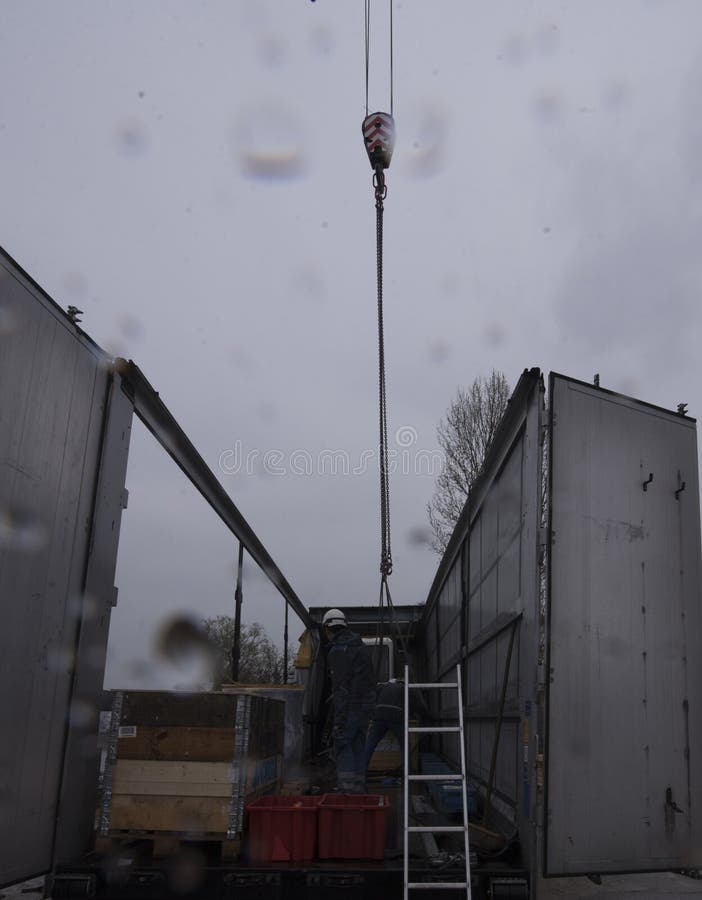 Construction Crane with Heavy Load Editorial Image - Image of ...