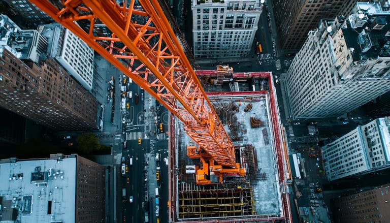 Construction Crane at High Rise Building Site a Glimpse of Urban ...
