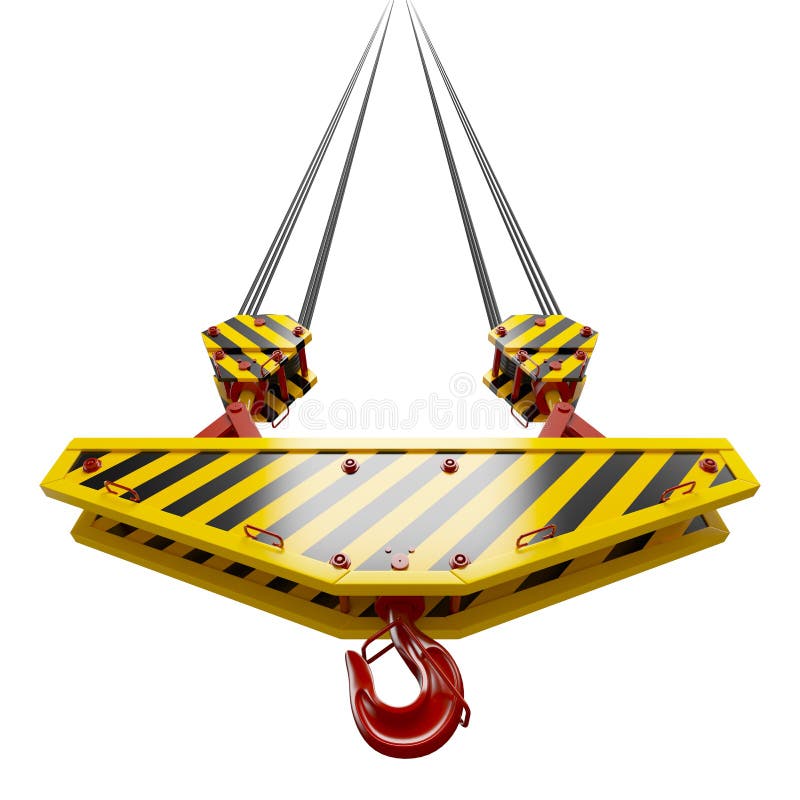 Industrial Construction Crane Hook Isolated on White Background Stock ...