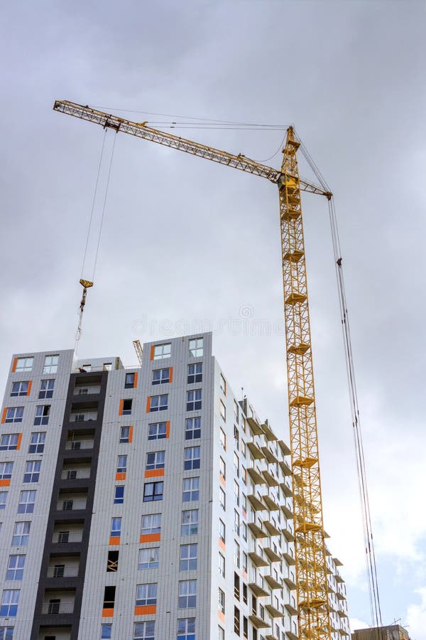 Crane and Building Construction Stock Photo - Image of built ...