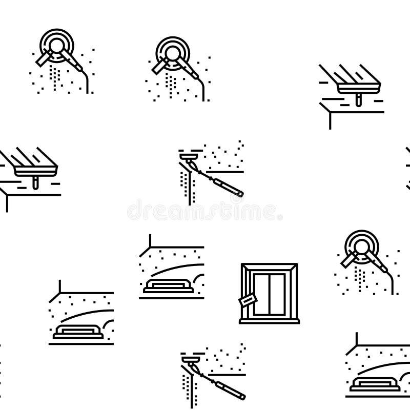 Construction Crane House Work Icons Set Vector Stock Vector - Illustration of truck, worker ...