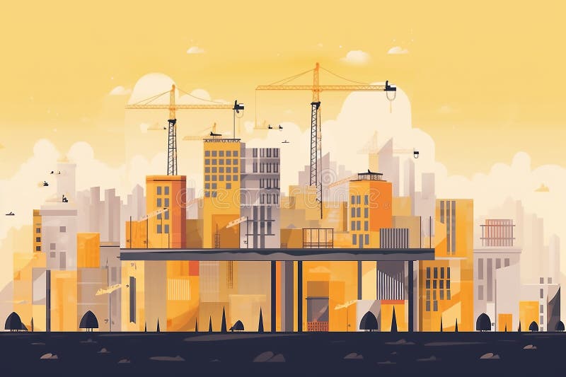 Construction Crane, Industrial, Graphic. AI Generative. Technology ...