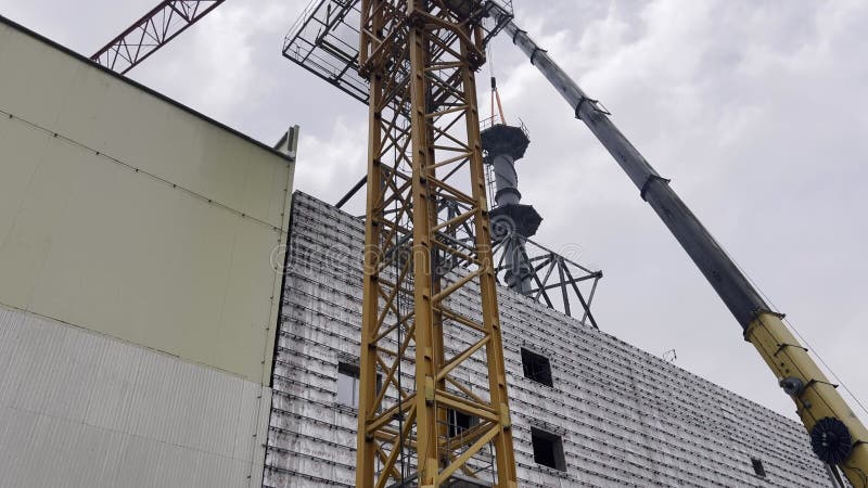 Installation of a Large Pipe Stock Video - Video of equipment, view ...