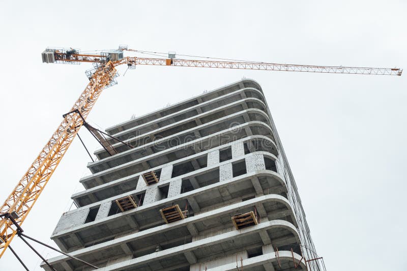 Construction Crane for Lifting Loads on the Building Stock Image ...