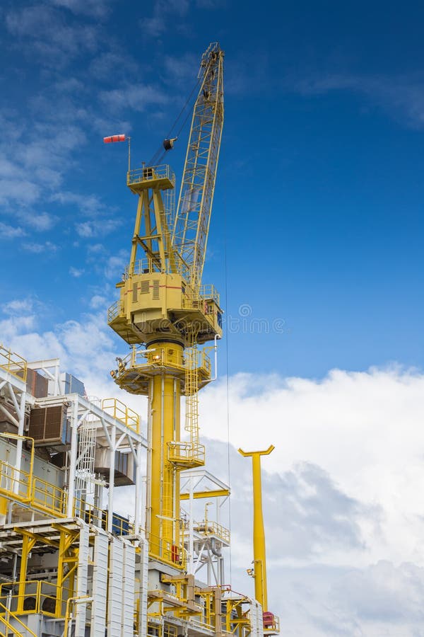 Construction Crane Loading Cargo between Oil and Gascentral Processing ...