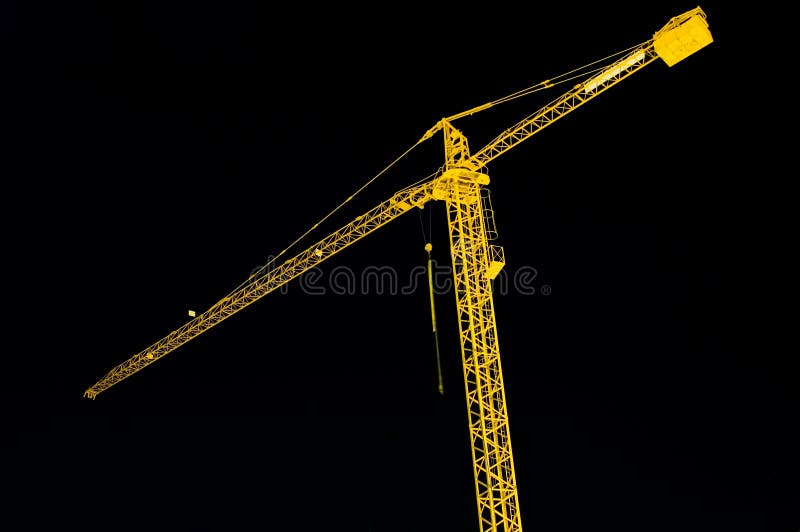 Construction Crane by Night Stock Image - Image of machine, real: 2444125