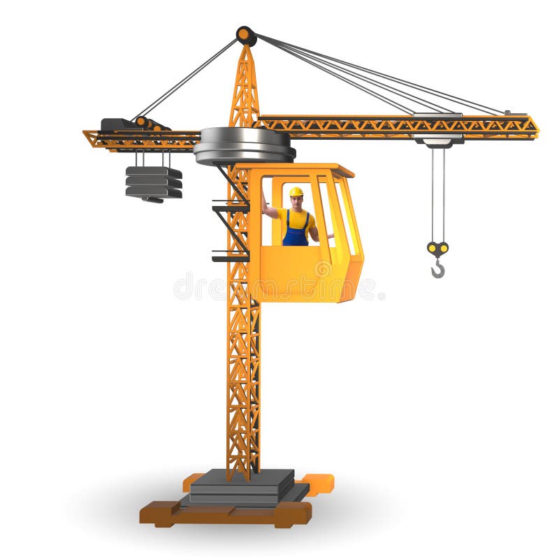 The Construction Crane Operated by the Operator Stock Illustration ...