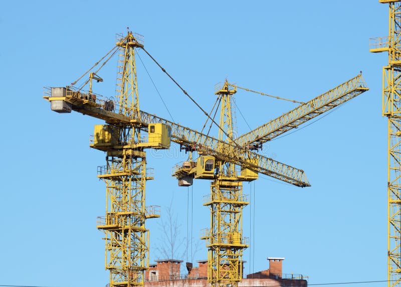 Construction Crane in Operation. Stock Image - Image of work ...