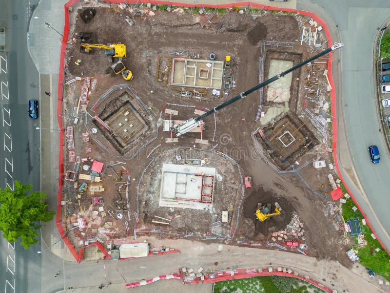 Construction Crane Rotating on Building Site Stock Footage - Video of ...