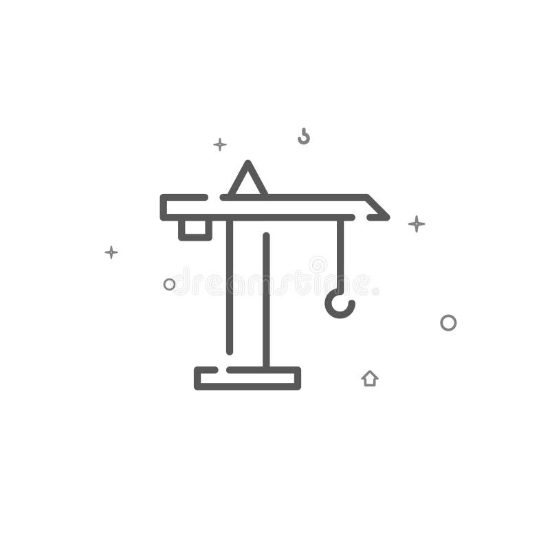 Construction Crane Simple Vector Line Icon. Symbol, Pictogram, Sign ...