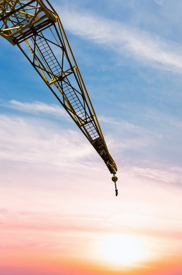 Construction Crane at Sunset Stock Photo - Image of architecture, dawn ...
