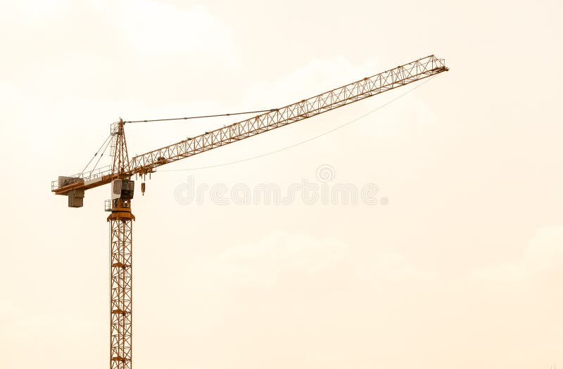 The Construction Crane on Sunset Stock Image - Image of machine ...