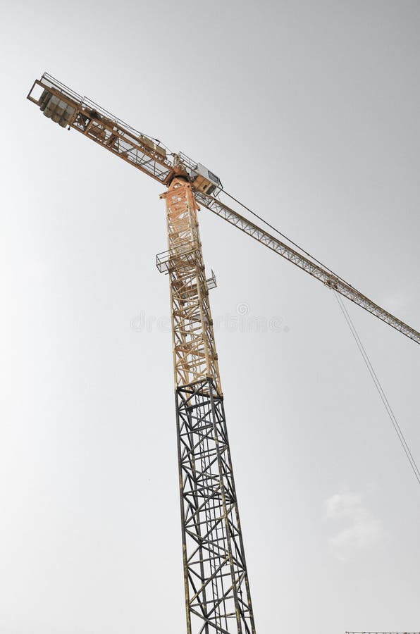 Construction Crane, Tall Machinery Stock Image - Image of site, grey ...
