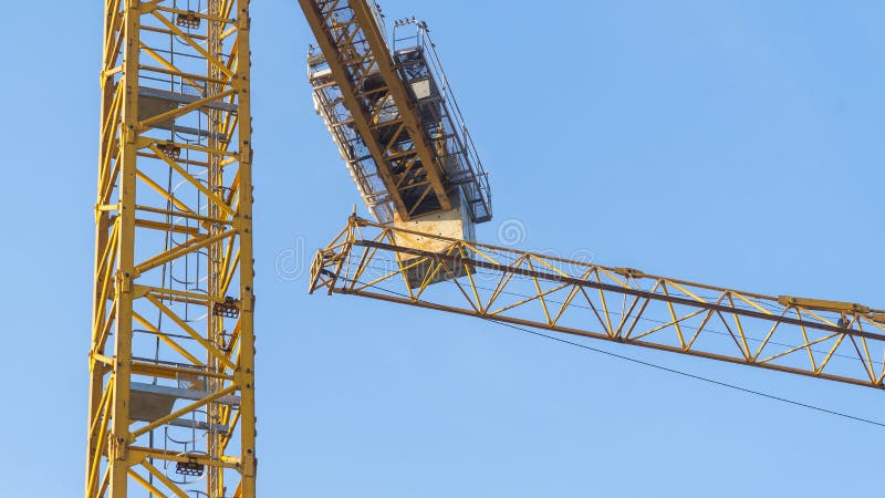 Construction Crane at Work on a Busy Building Site Stock Image - Image ...