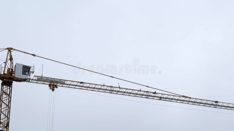 Construction Crane Working Tower Building 4k Stock Footage - Video of ...