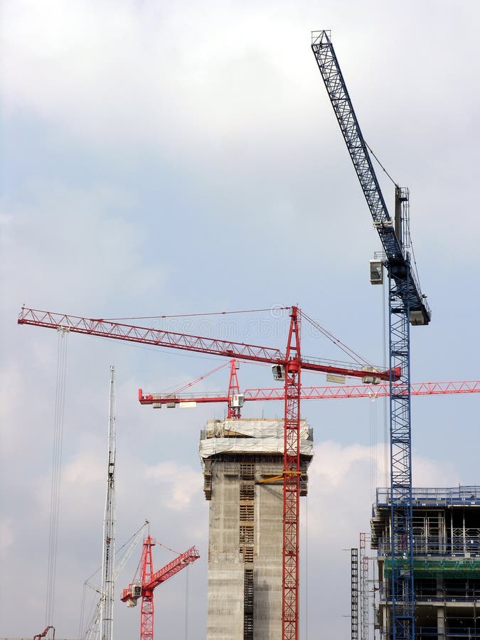 Construction cranes stock image. Image of tower, infrastructure - 7417031