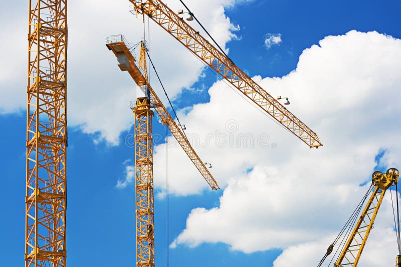 Construction cranes stock photo. Image of blue, crane - 9092766