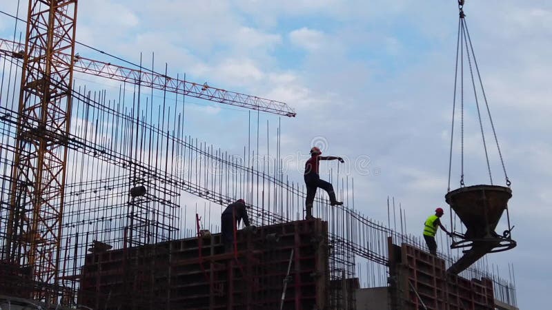 Shooting the Process of Building New Houses in the City Stock Footage ...