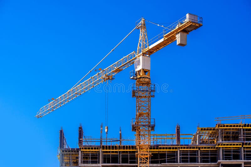 Cranes are Building a House. Stock Photo - Image of buildings, cranes ...