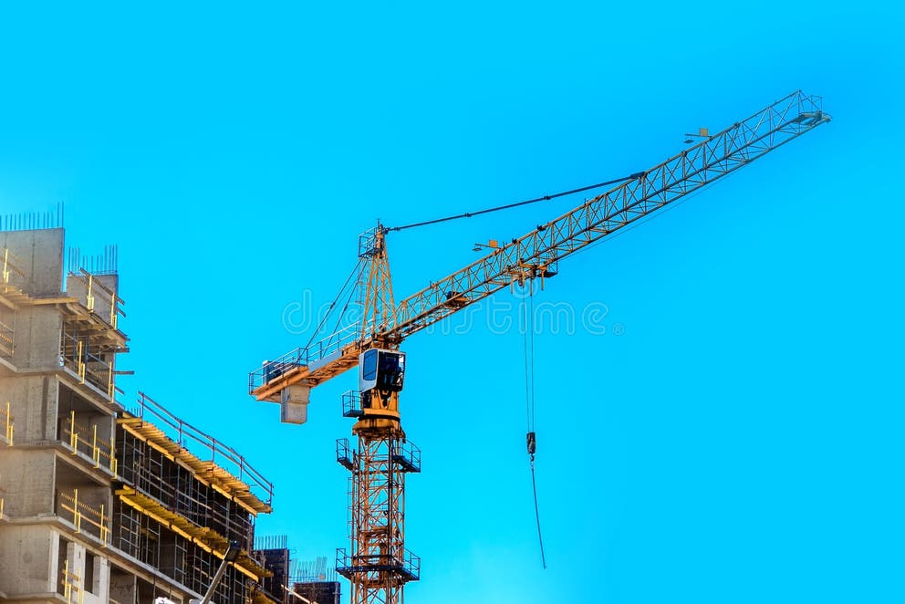 Construction Cranes are Building a House.construction Cranes are ...