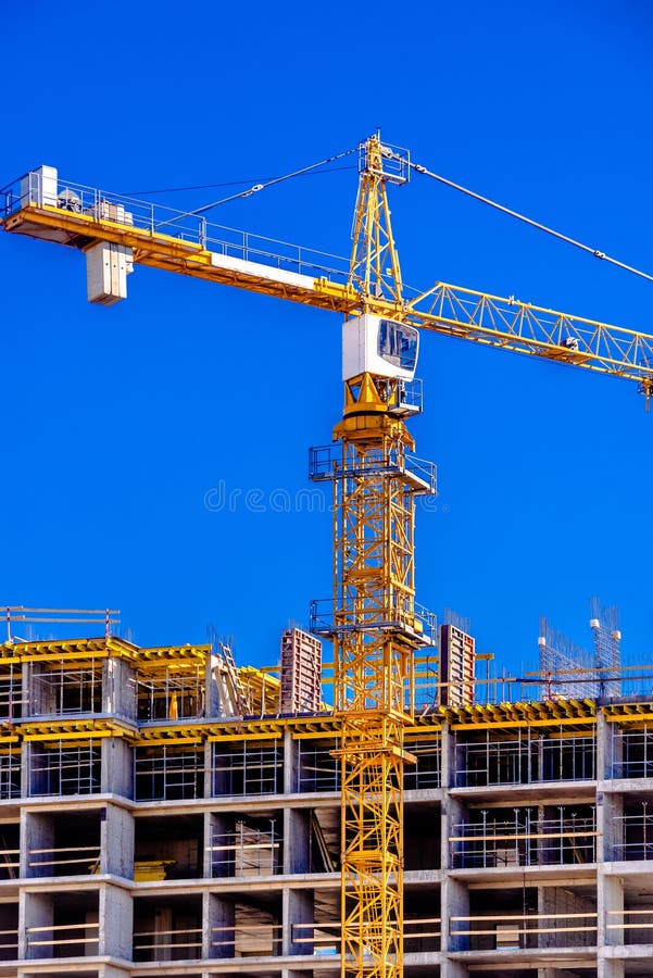 Construction Cranes are Building a House.construction Cranes Stock ...