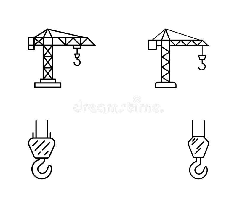 Construction Cranes for Industrial Design Applications Stock Vector ...