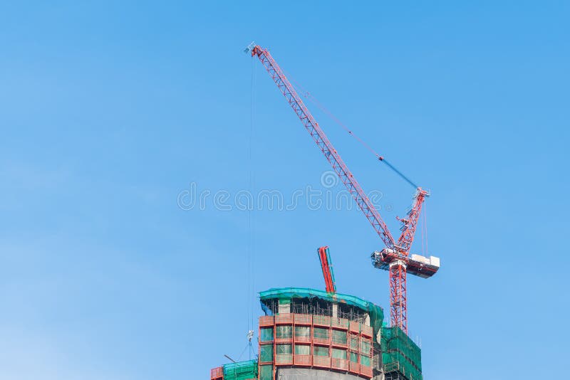 Construction Cranes of Tall Buildings Stock Image - Image of high ...