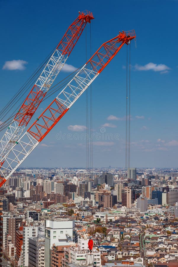 Construction Cranes in Tokyo Stock Photo - Image of site, suburb: 273541312