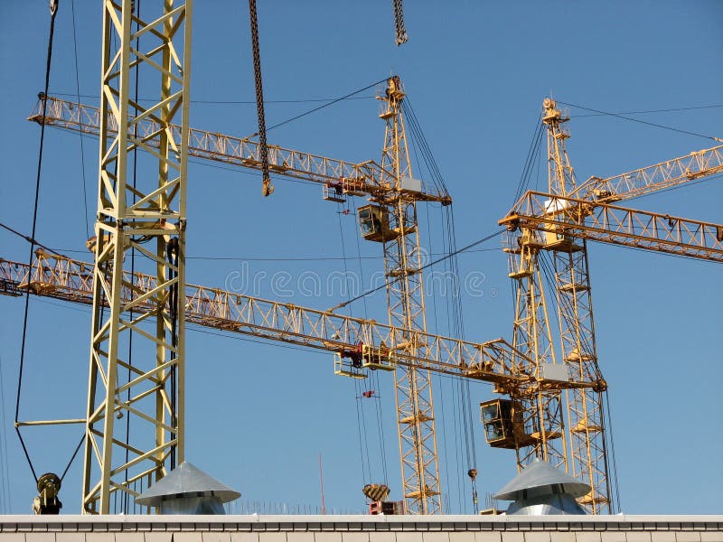 Construction cranes stock image. Image of blue, equipment - 56459917