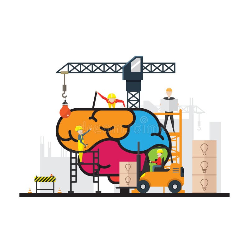 Construction brain stock vector. Illustration of motivation - 82162245