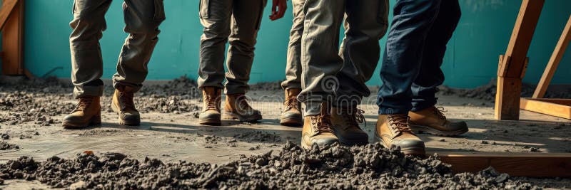 Construction Crew - Hardworking Team on Site Stock Illustration ...