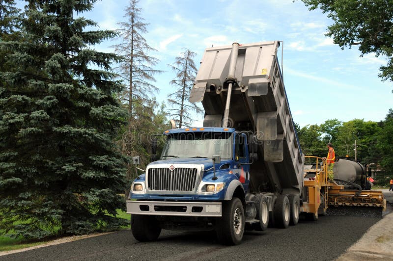 Construction Crew at Work on New Road Stock Photo - Image of equipment ...