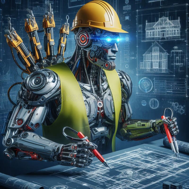 Construction Cyborg with Heavy Lifting Capabilities, Precision Stock ...