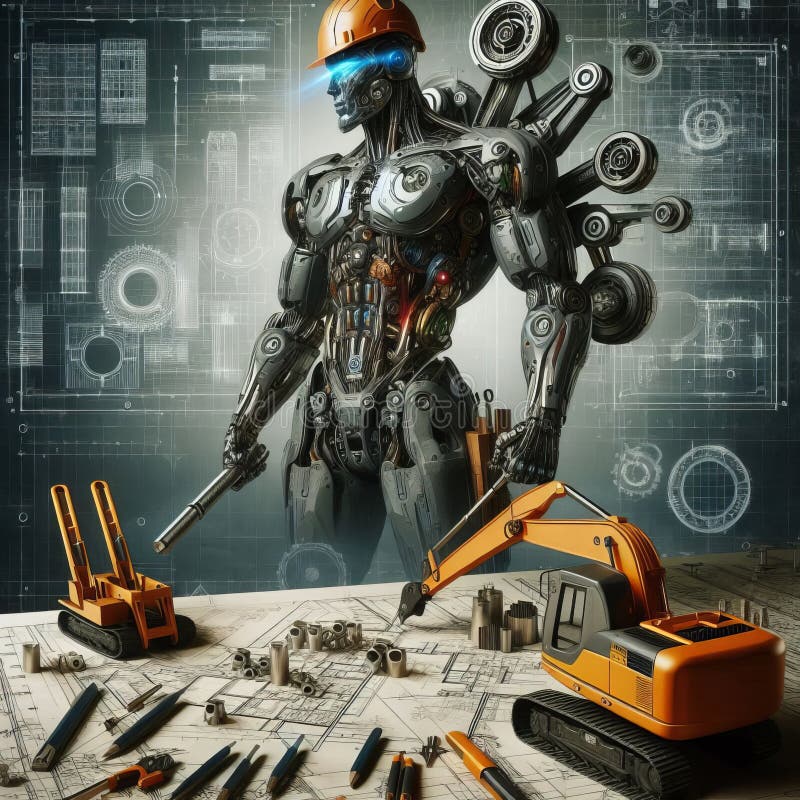 100 75. Construction Cyborg with Heavy Lifting Capabilities, Pr Stock ...