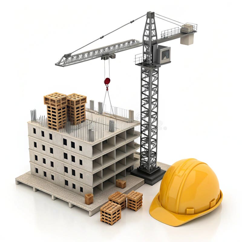 Construction 3D Icon Isolated on White Background Stock Illustration ...