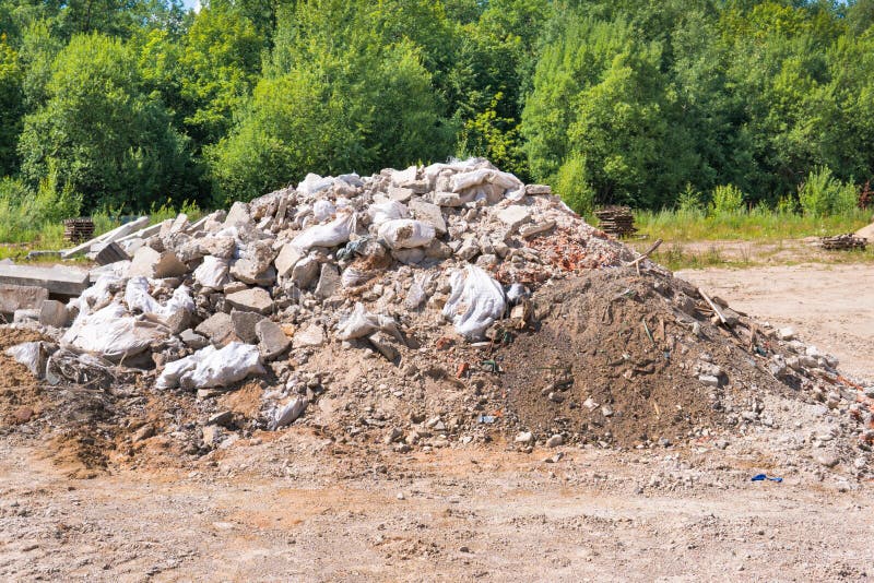 Construction Waste and Concrete Debris from the Demolition Road Stock ...
