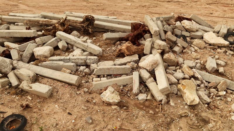 Construction Debris Scattered in a Unique Way on the Sandy Soil Forming ...