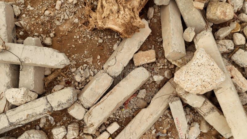 Construction Debris Scattered in a Unique Way on the Sandy Soil Forming ...