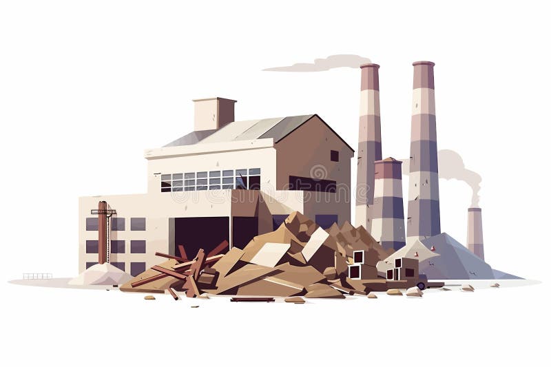 Construction Debris Site Industrial Waste Management Isolated ...