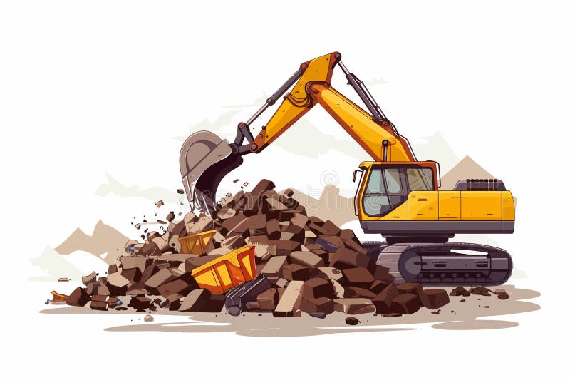 Construction Debris Site Industrial Waste Management Isolated ...