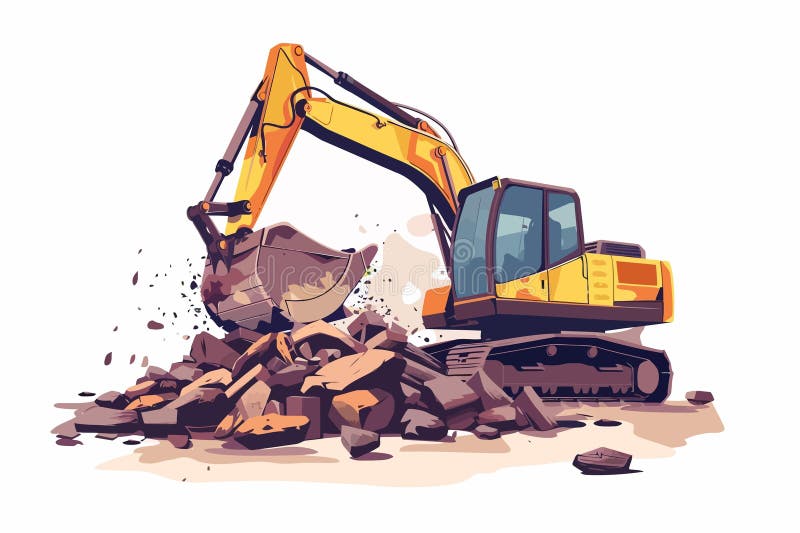 Construction Debris Site Industrial Waste Management Isolated ...