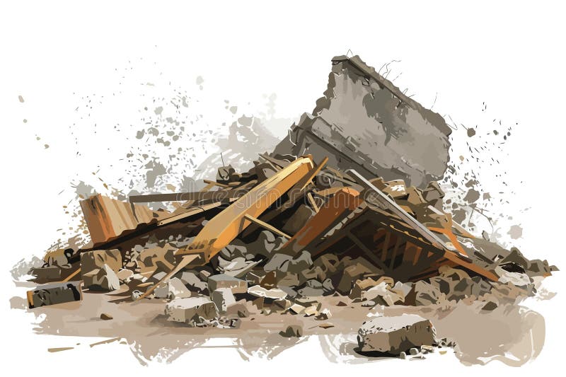 Construction Debris Site Industrial Waste Management Isolated ...