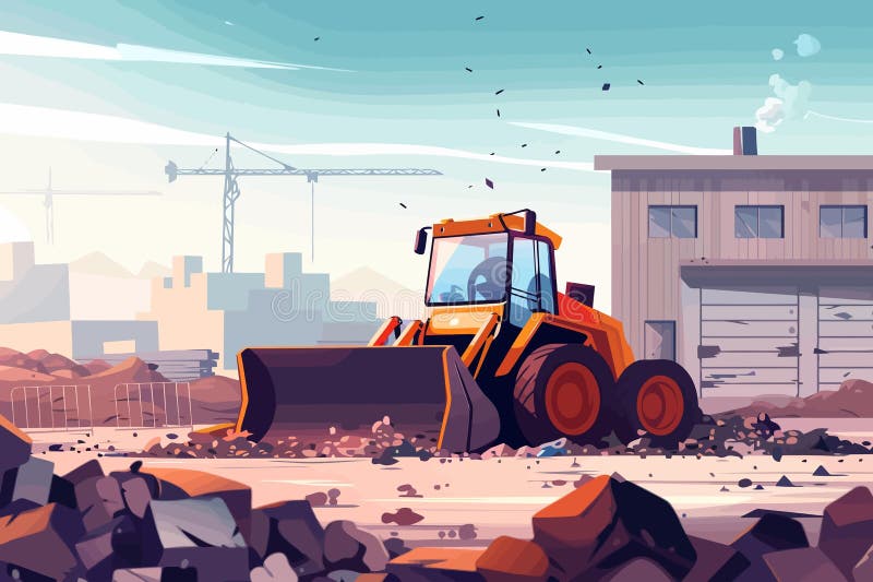 Construction Debris Site Industrial Waste Management Isolated ...