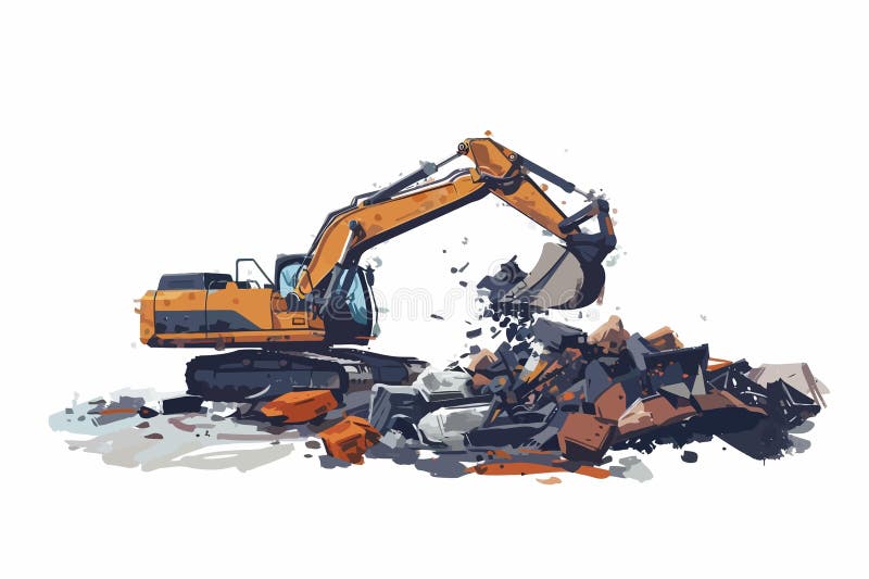 Construction Debris Site Industrial Waste Management Isolated ...