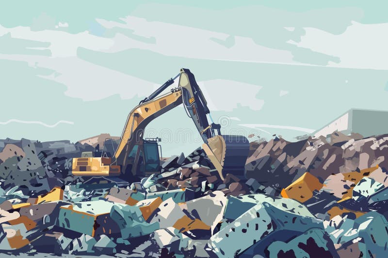 Construction Debris Site Industrial Waste Management Isolated ...